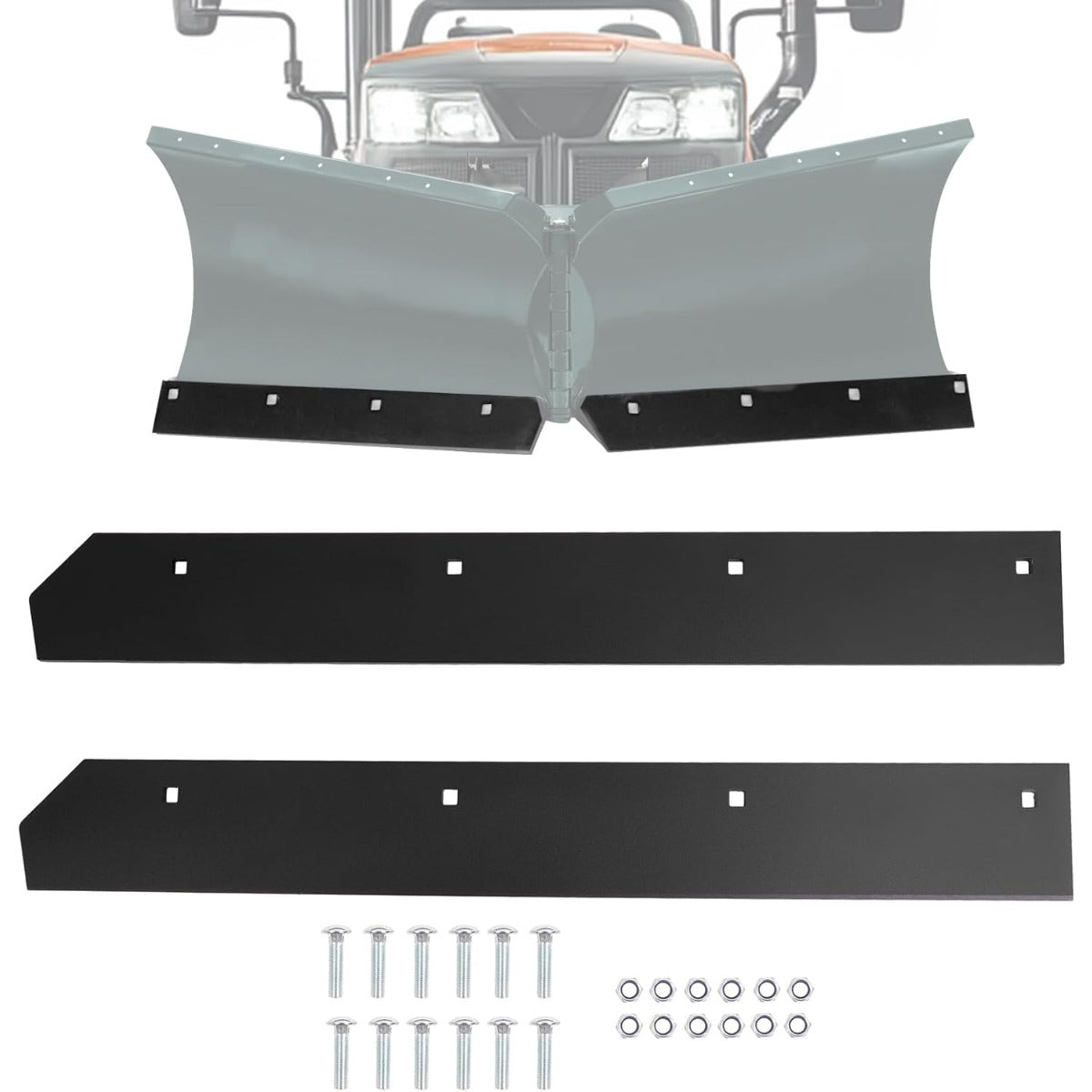 Snow Plow Cutting Edge Both 48" Halves and Bolt kit Compatible with B ...