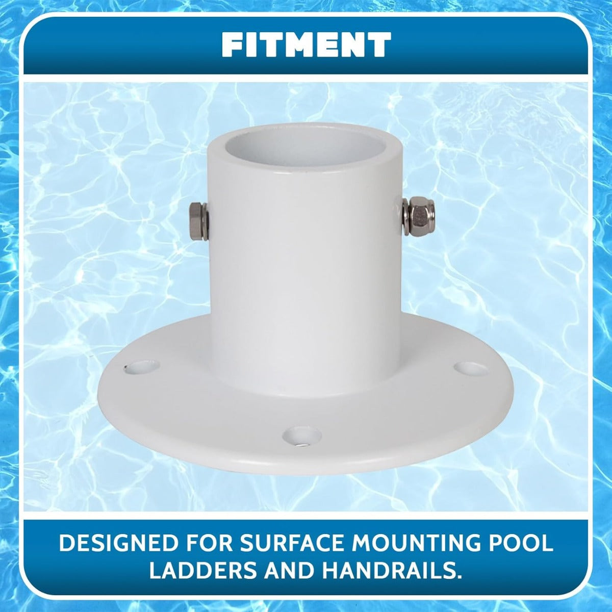 ECOTRIC Deck Anchor Flange Cast Aluminum Above Ground Pool Ladders/Ha ...