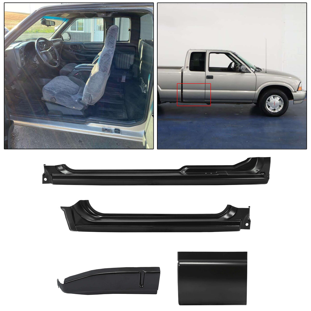 YIKATOO Rocker Panels & Cab Corners For 1994-2004 Chevy S10 GMC Sonoma ...